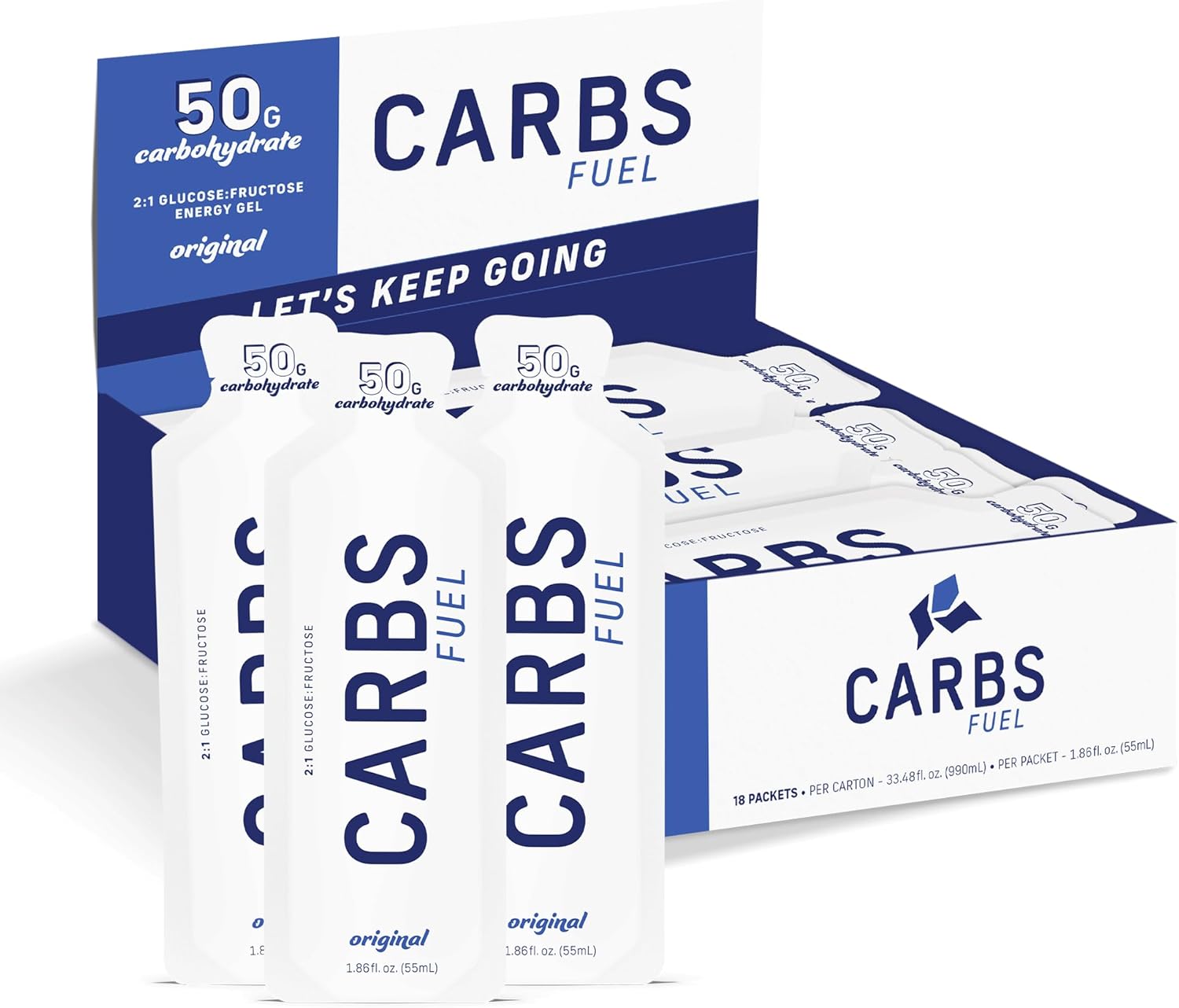 Amazon.com: Carbs Fuel Original 50g Energy Gel - 50g Carbs Per Gel - No ...
