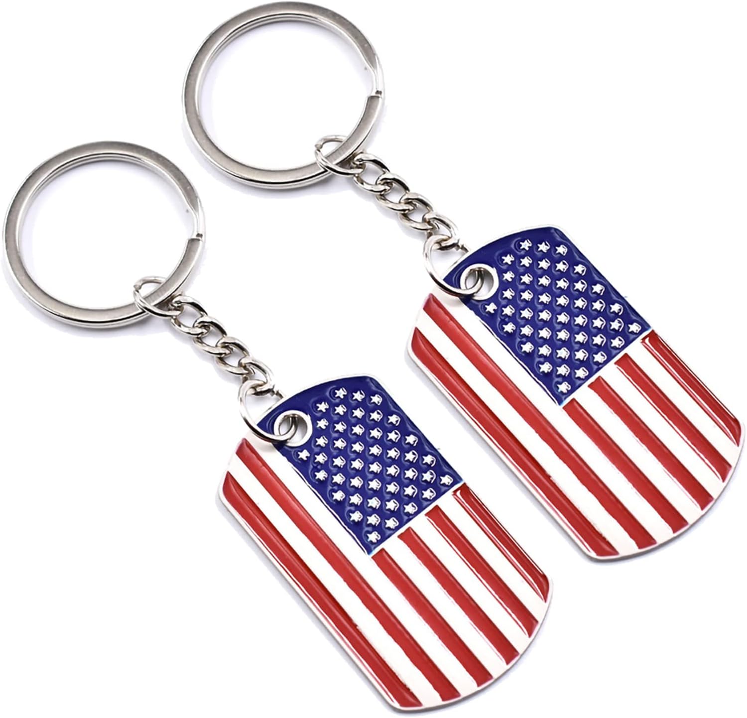 Baipilu American Flag Keychain Patriotic US Keyrings Metal Key Rings ...