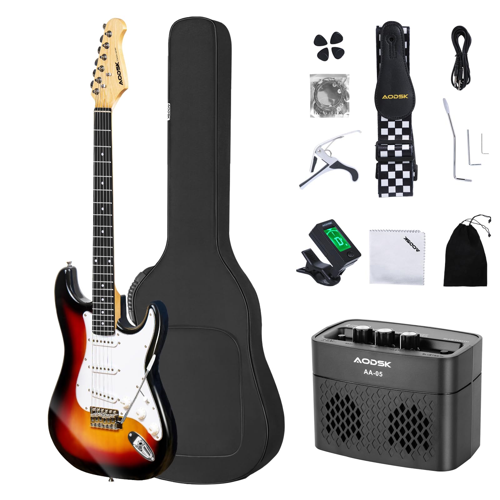 incomplete AODSK Electric Guitar with Amp Beginner Kit 39 Inch Solid ...
