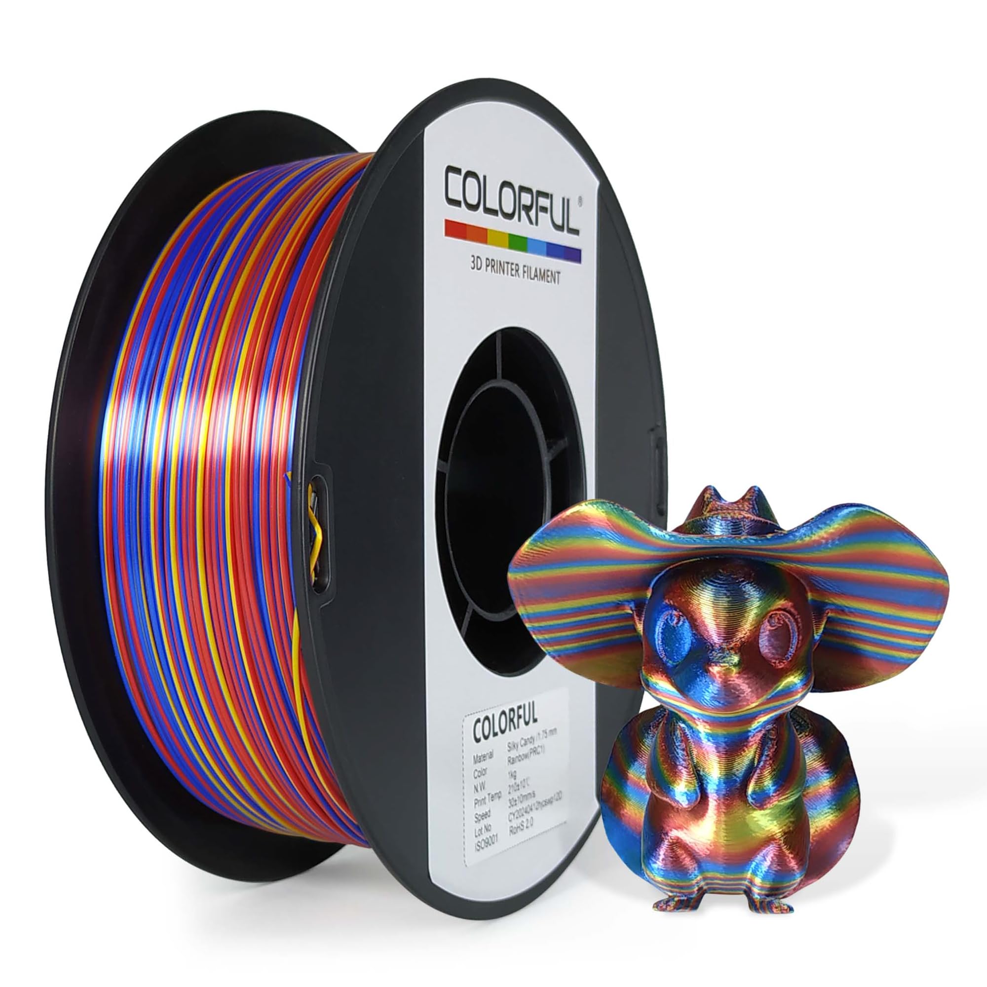 Amazon.com: COLORFUL Silk PLA 3D Printer Filament, Shiny Multicolor ...
