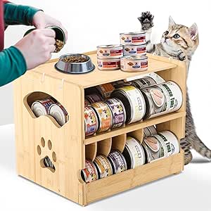 Amazon.com: HOSASSPER Cat Food Can Organizer, Wet Cat Food Can Holder ...