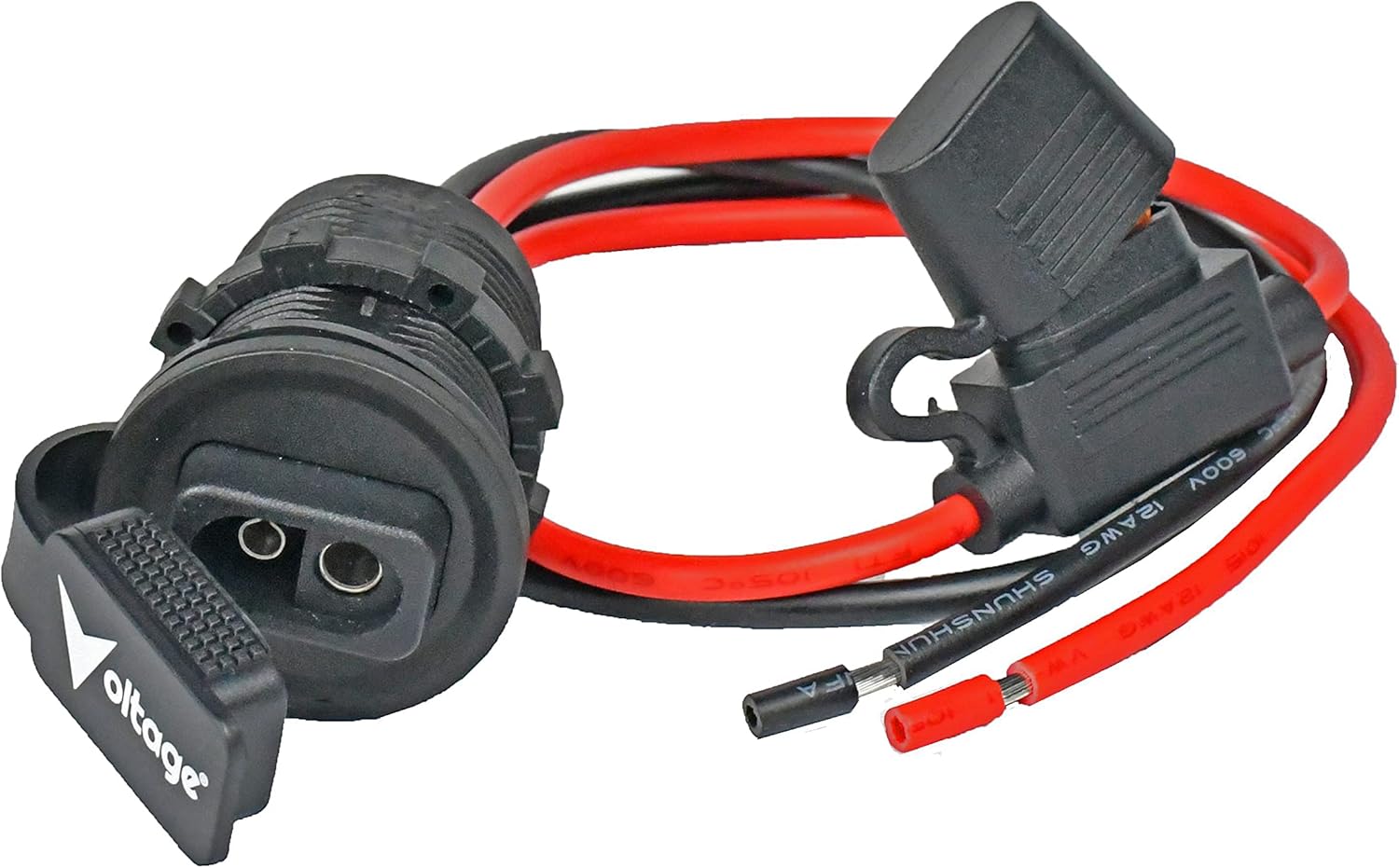 Amazon.com: SAE Panel Mount Connector Socket with Fuse Waterproof SAE ...