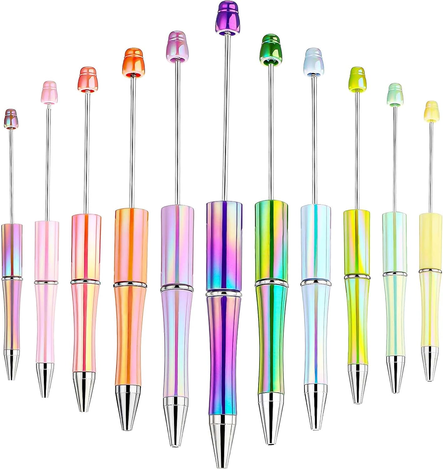 Amazon.com: Meyeyaia 12pcs Beadable Pens Bulk Gradient Colors Diy Pens ...