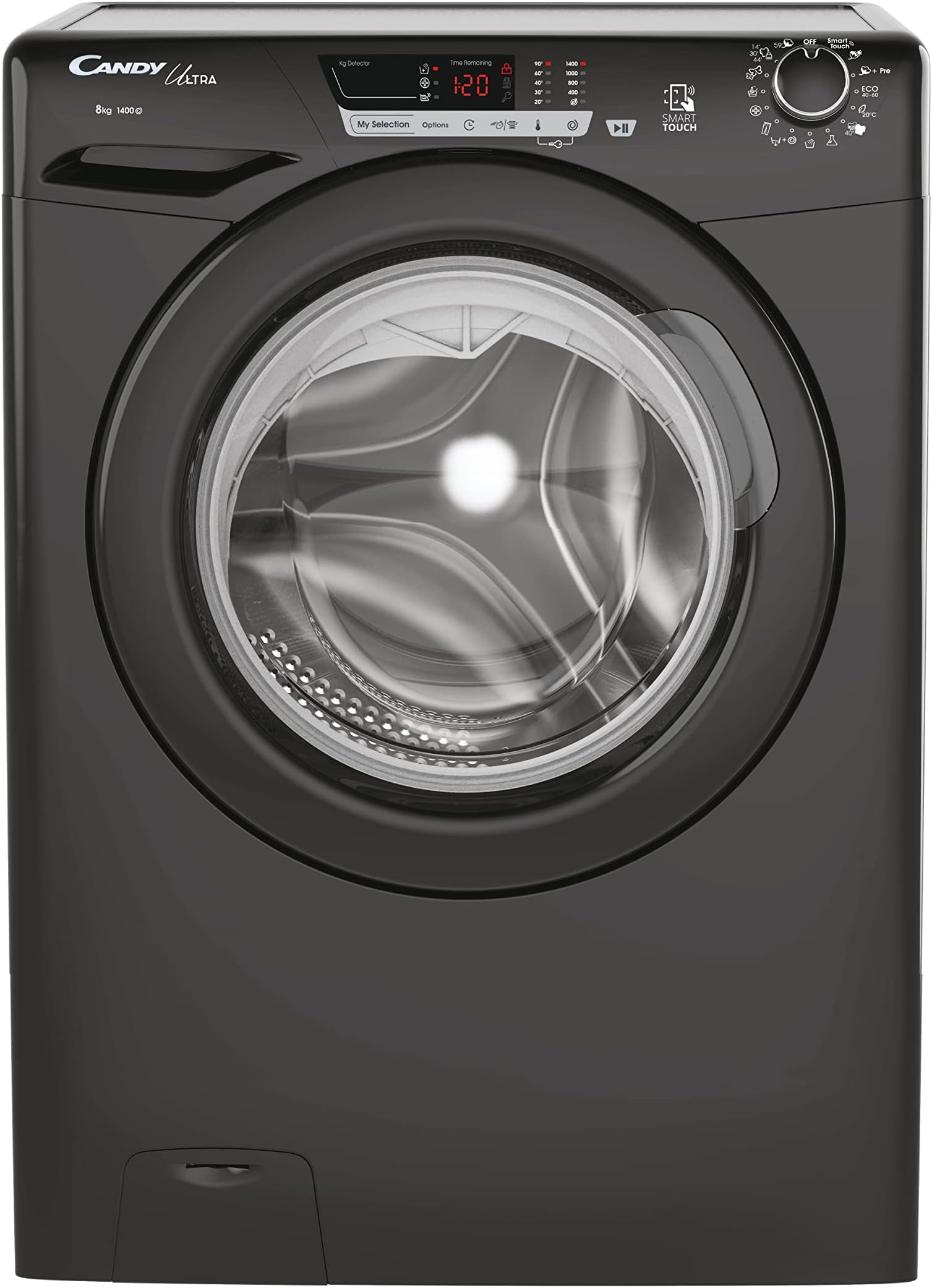 CANDY Ultra HCU1482DBBE Freestanding Washing Machine, 8kg Load, 1400 ...