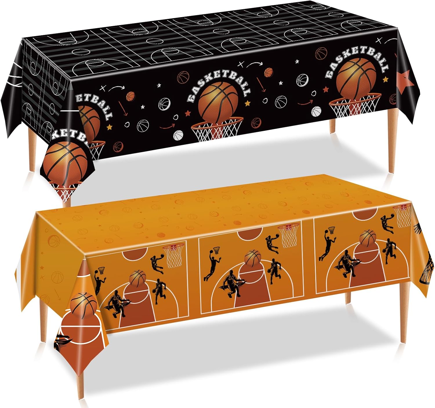 Amazon.com: Baolaiballoon 2 Pcs Basketball Tablecloth Disposable Table ...