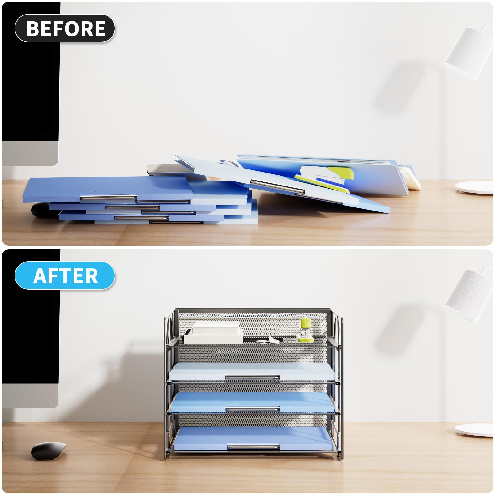 Snapklik.com : Marbrasse 4 Tier Paper Organizer Letter Tray, Desktop ...