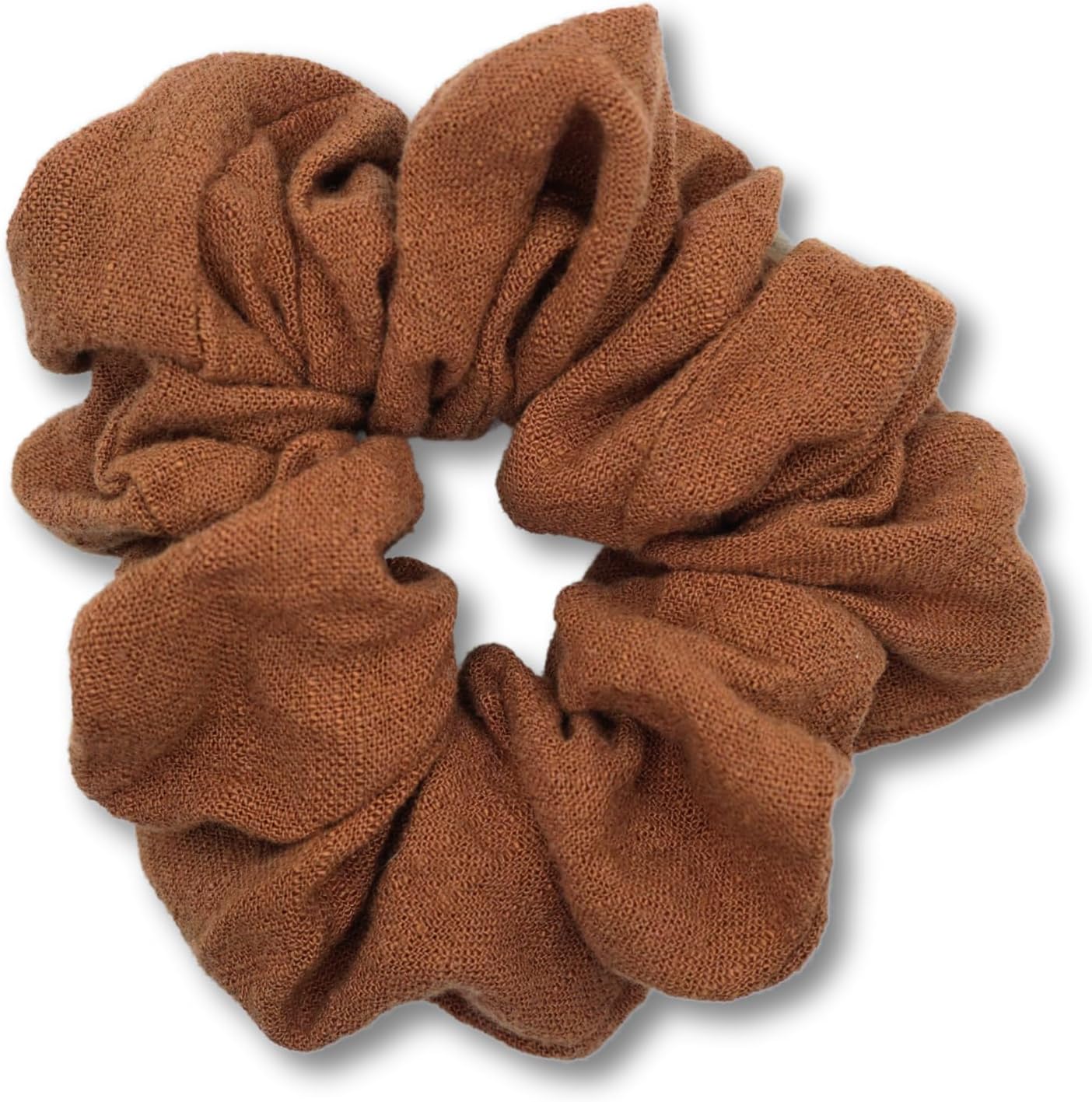 Amazon.com : Linen Hair Scrunchies | Large Brown Silk Scrunchies for ...