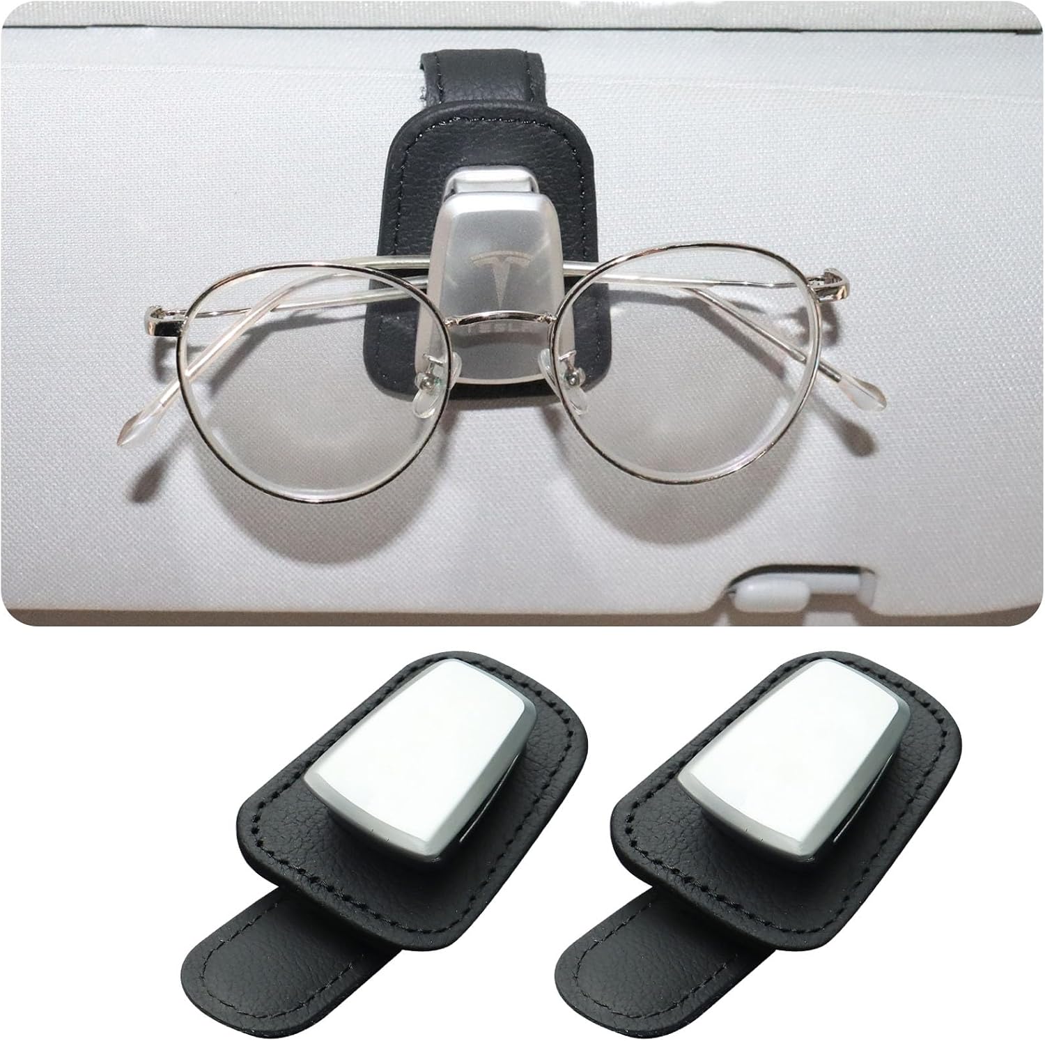Amazon.com: Vugosson Sunglasses Holders 2-Pack for Car Sun Visor ...