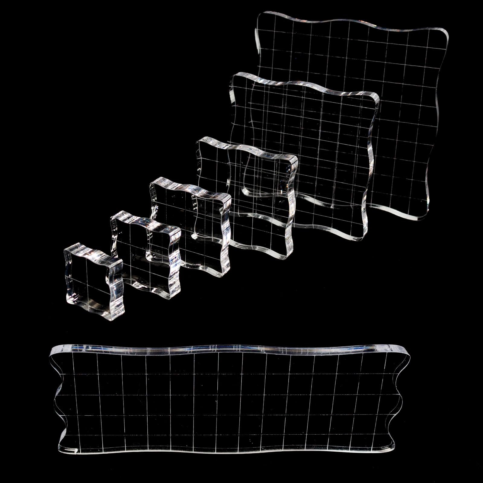 Amazon.com: 7Pcs Acrylic Stamp Block, Assorted Sizes Clear Acrylic ...