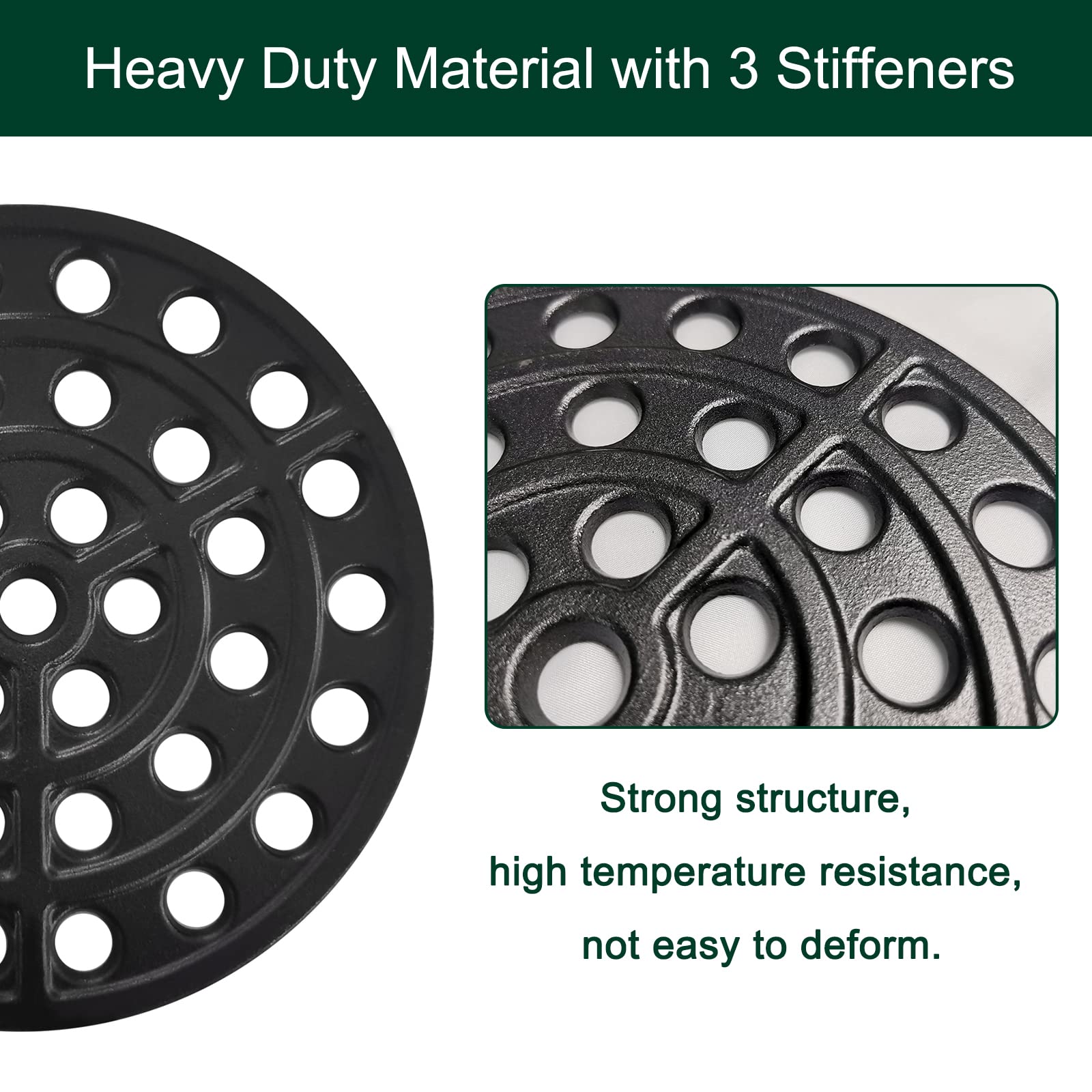 Snapklik.com : 9" Round Cast Iron Fire Grate,BBQ High Heat Charcoal ...