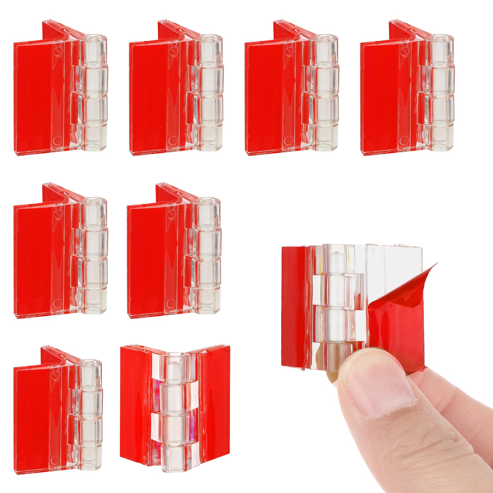 8Pcs Clear Plastic Hinges, Acrylic Small Hinges Self Adhesive ...