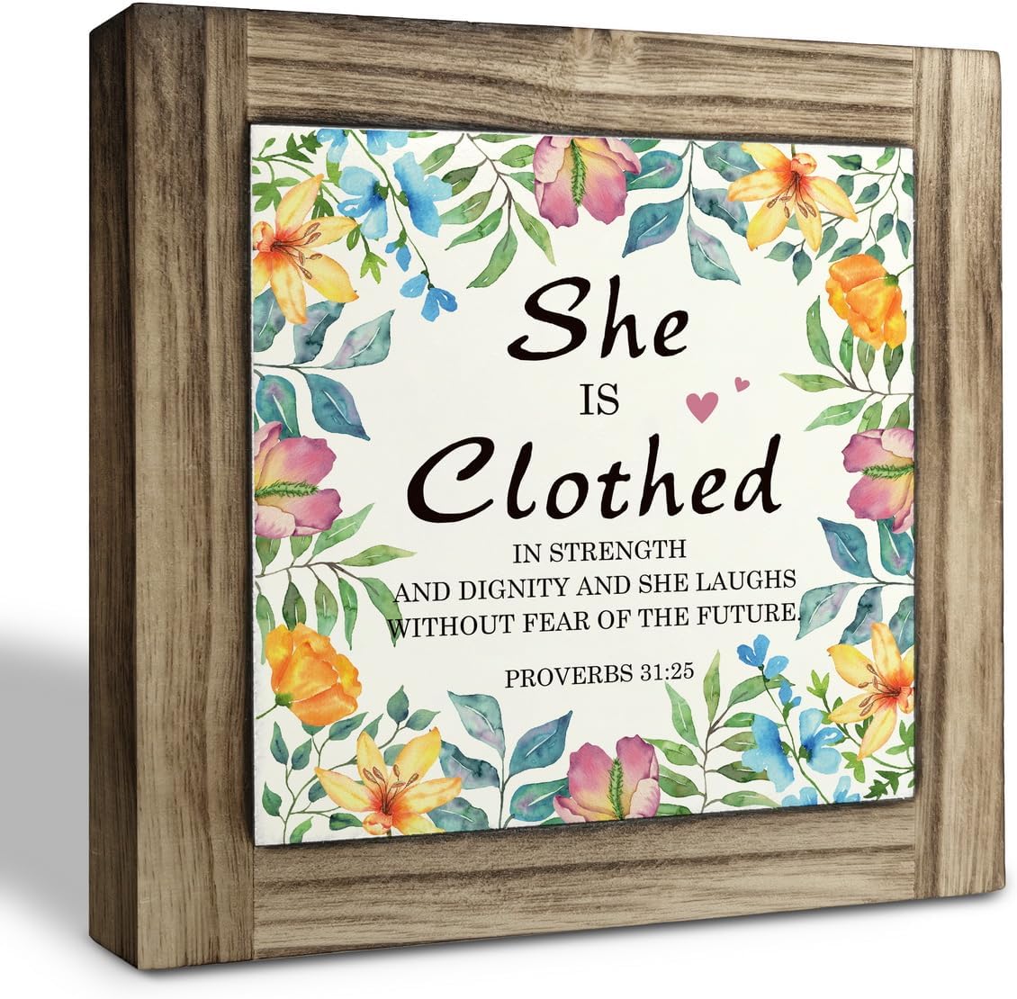 Amazon.com: Christian Sign, Box Wood Plaques Desk Décor, Farmhouse ...