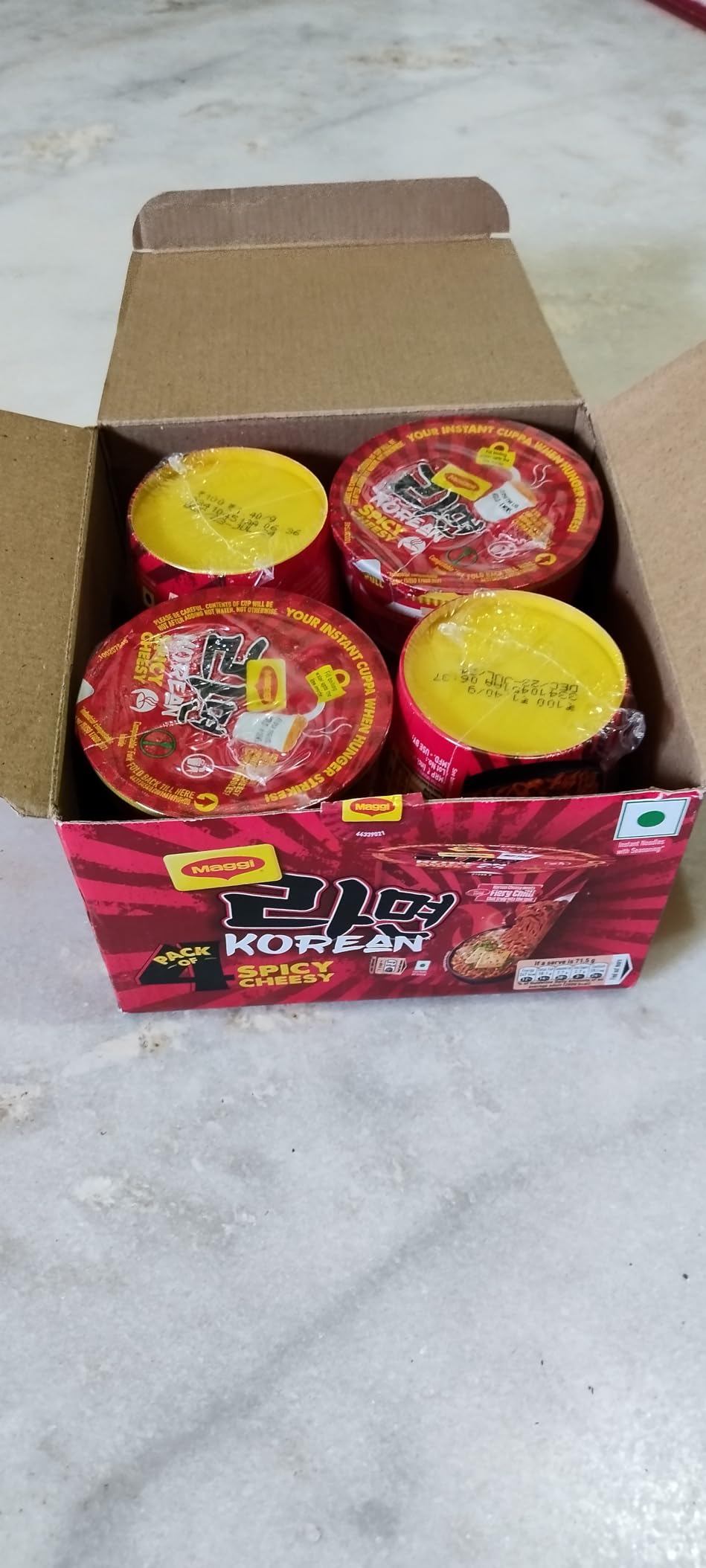 MAGGI Korean Spicy Cheesy Noodles, Instant Cuppa Noodles with Seasoning ...