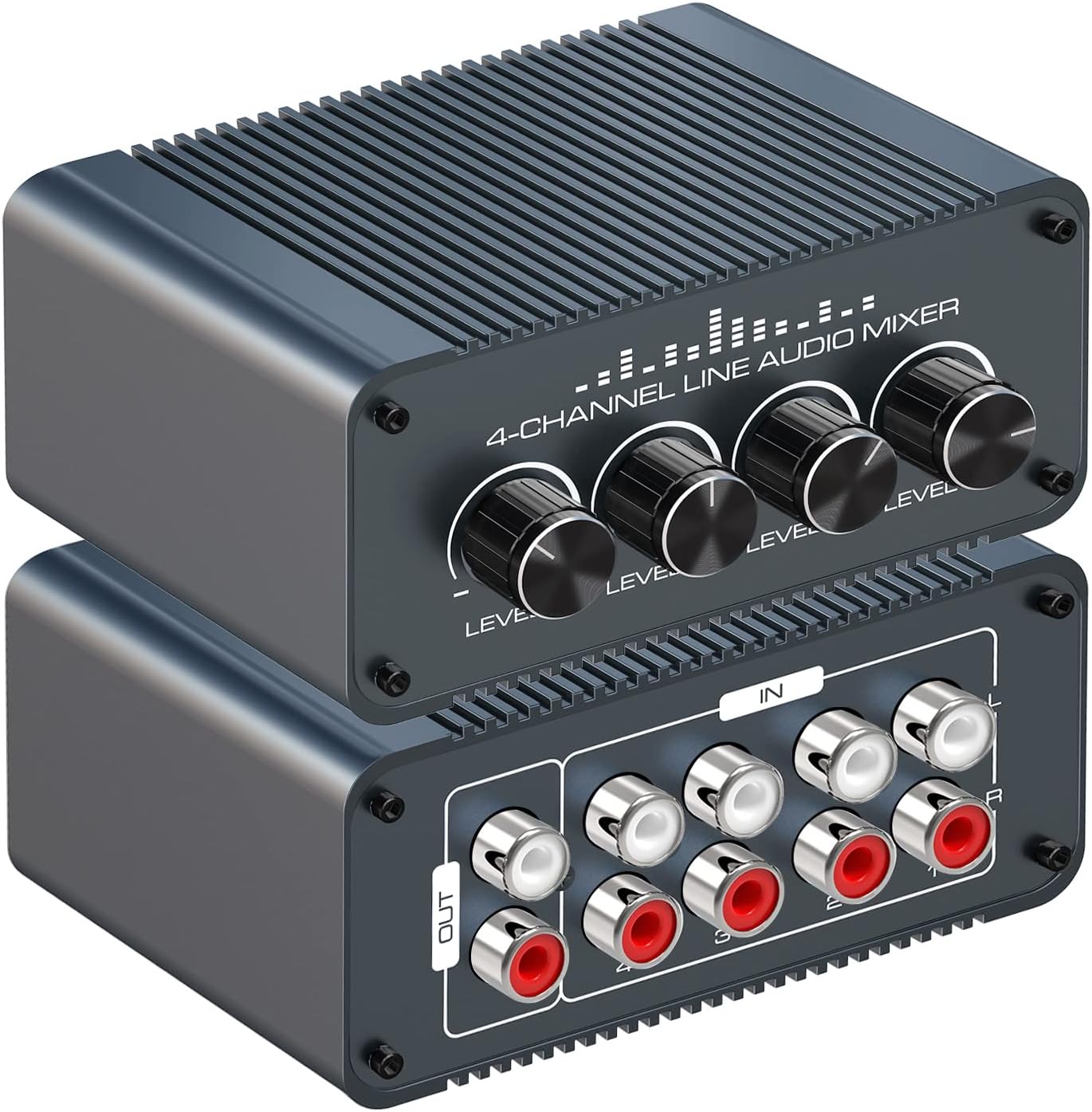 Tendak Mini Passive Stereo Audio Mixer 4 Channel RCA Mini Stereo Mixer ...