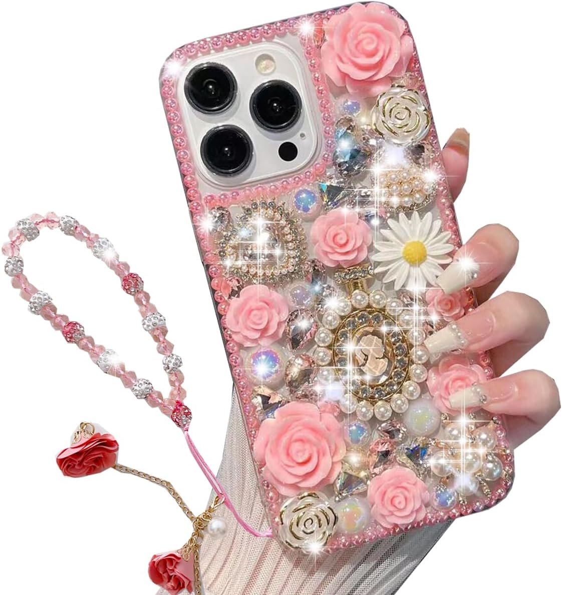 Amazon.com: Changjia for iPhone 16 Glitter Bling Case,Cute Girly 3D ...