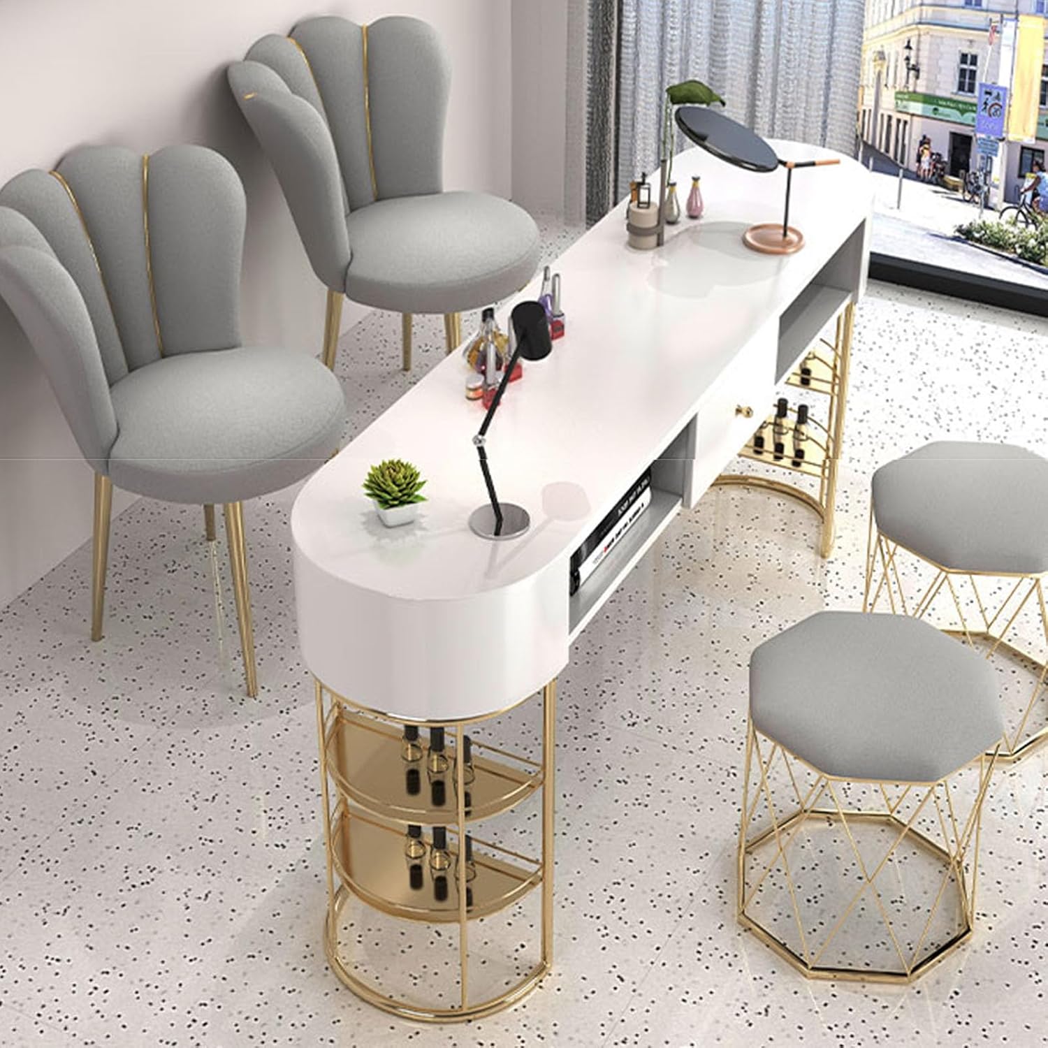 Amazon.com: Manicure Table Nail Desk - Double Professional Nail Art ...