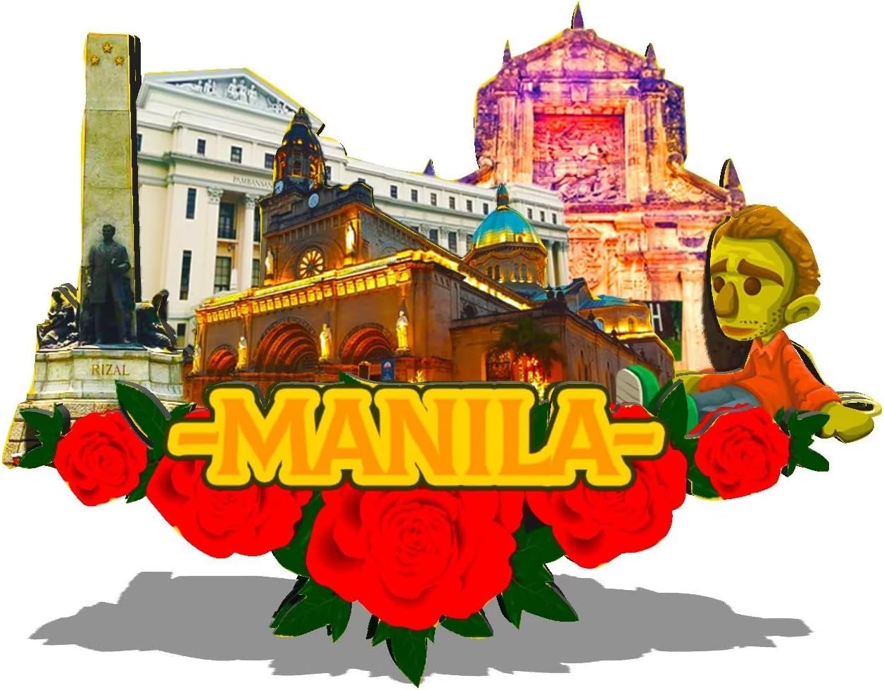 Amazon.com: Philippines Manila Magnet Fridge Magnet Wooden 3D Landmarks ...