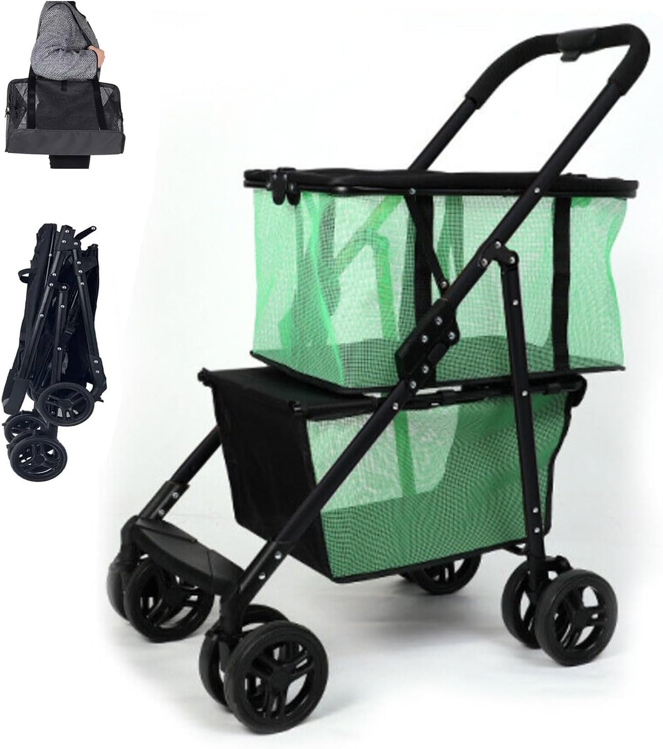 Amazon.com: LWWJJ Functional Collapsible Carts, 2 in 1 Heavy Duty ...