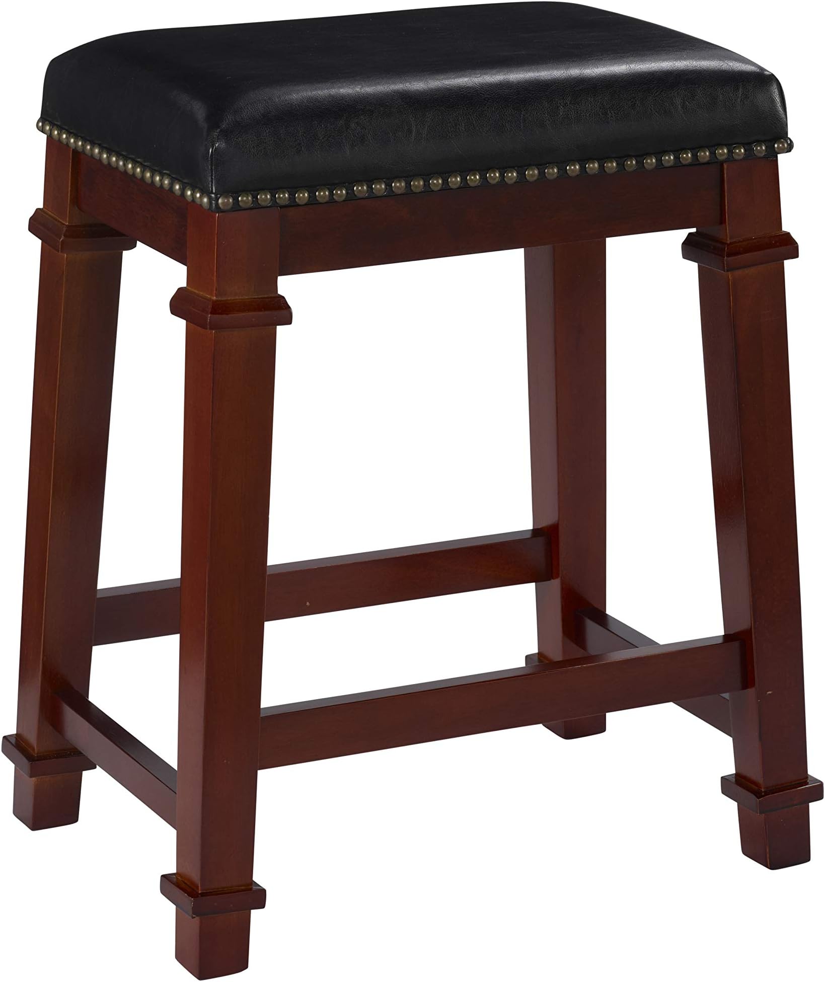 Amazon.com: Linon Kennedy Backless PU Counter Stool, Black : Home & Kitchen