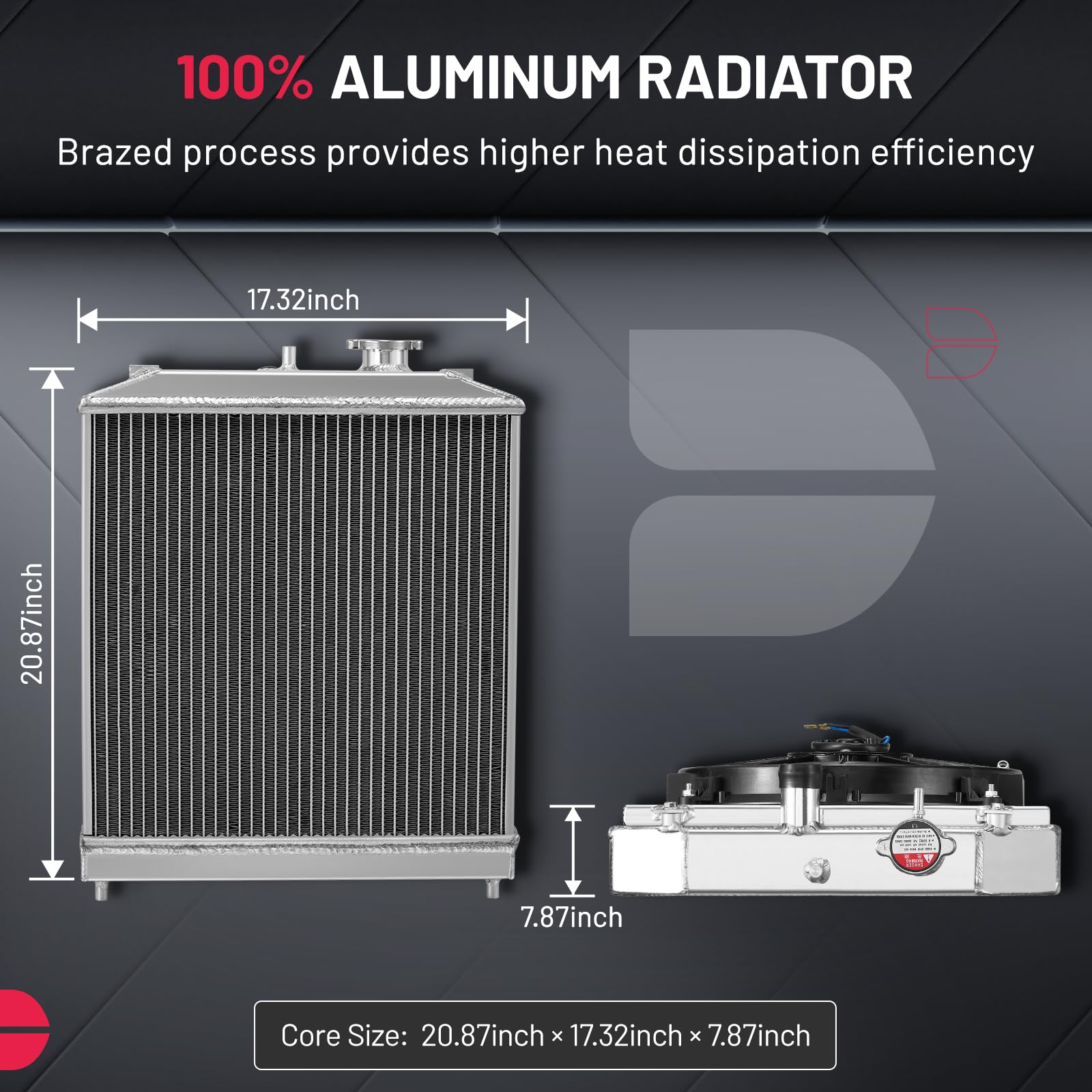 BDFHYK 3ROW-44MM RA-FM64-3 Aluminum Radiator Compatible with for Ford ...