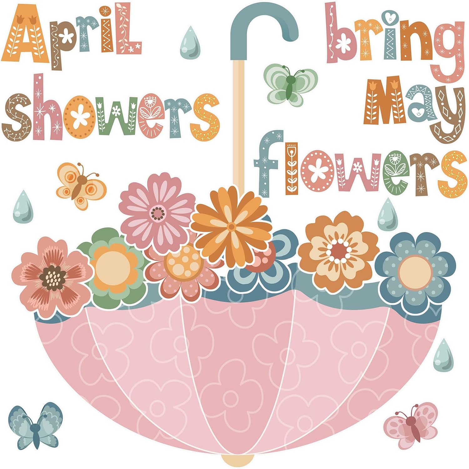 Amazon.com: Gueevin Spring Cutouts for Bulletin Board Decoration, April ...
