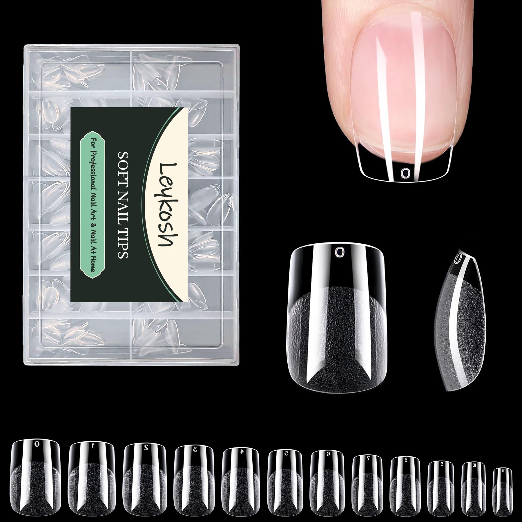 Amazon.com: Short Square Nail Tips, 216pcs Acrylic Fake Nails Soft Gel ...