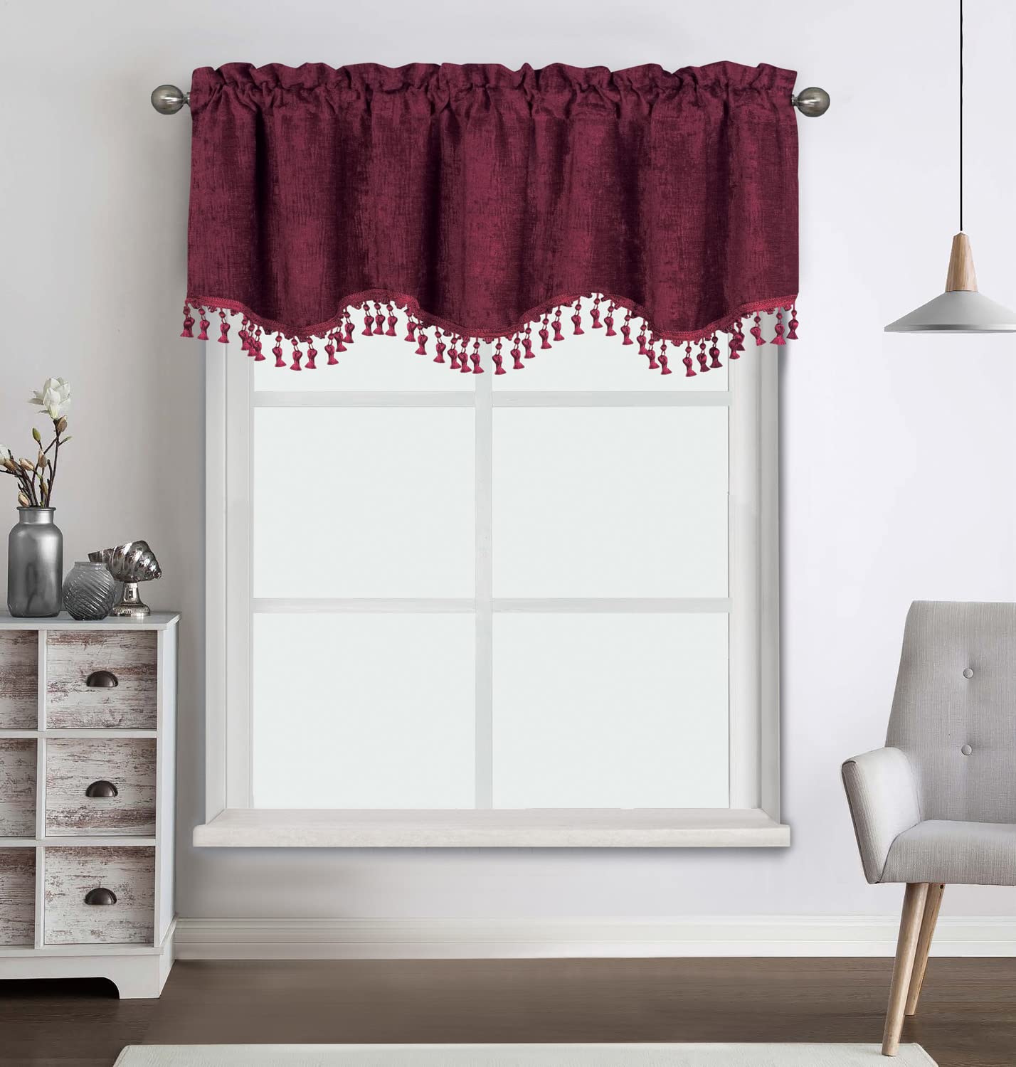 Amazon.com: PREMIUS ITALIA LUXURIOUS CHENILLE ROD POCKET WINDOW PANEL ...