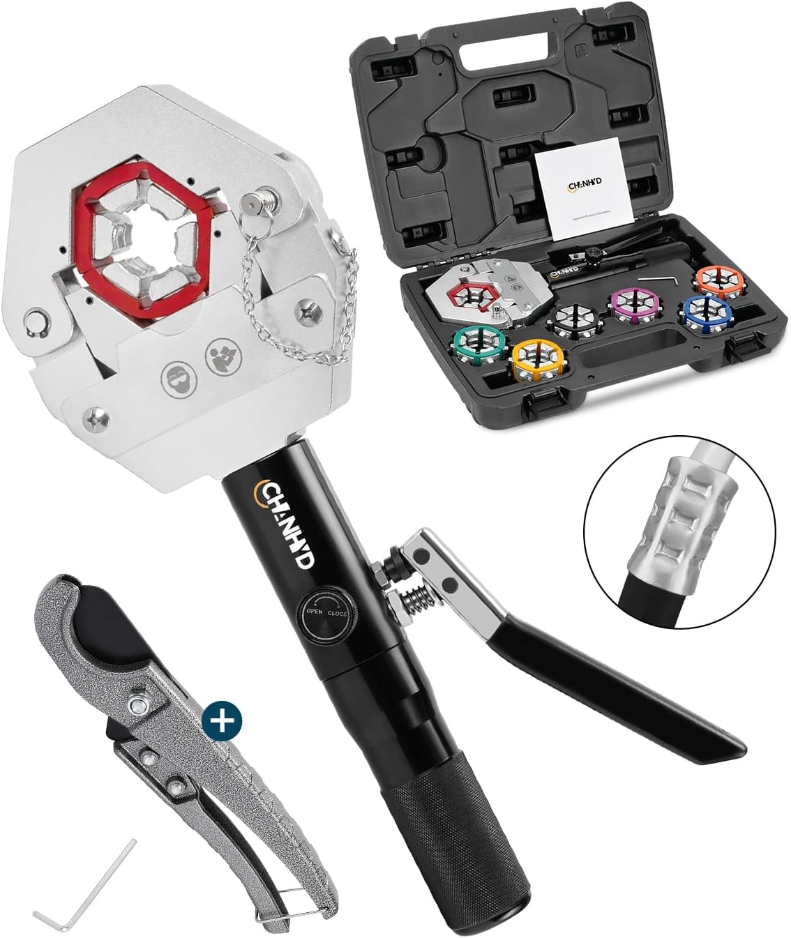 VIVOHOME Integral Hydraulic A/C Hose Crimper, Manual Hose Crimping Tool ...