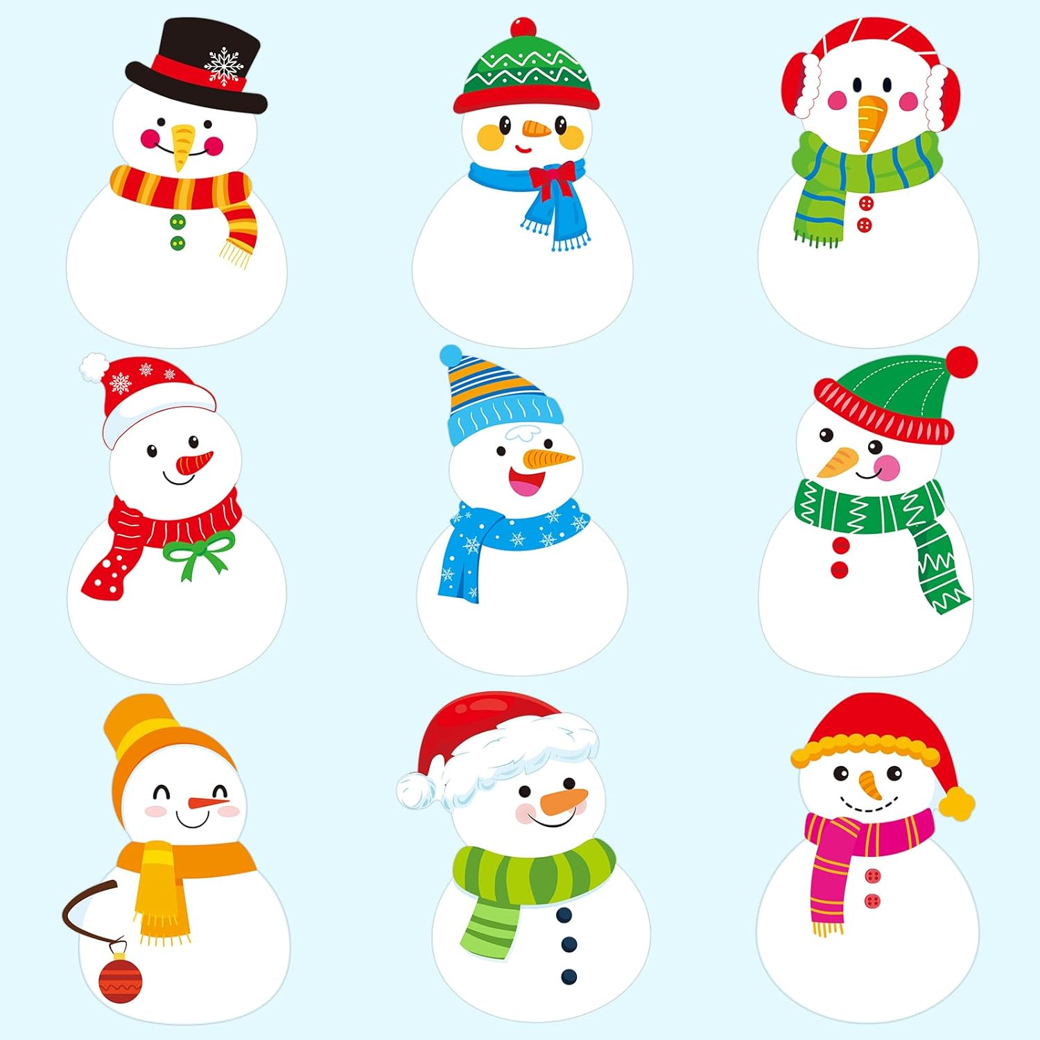 Amazon.com: 45 Pcs Snowmen Cutouts for Bulletin Board - Winter ...