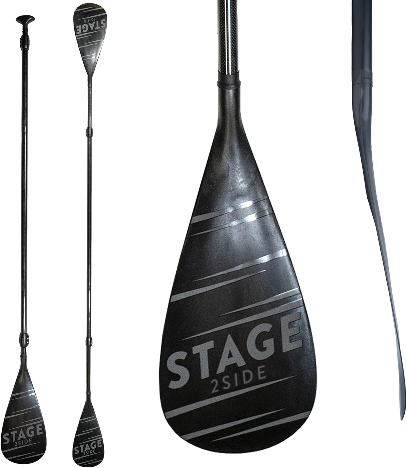 STAGE 2Side Double Bladed Paddleboard Paddle - 100% Carbon Fiber | PP+F ...