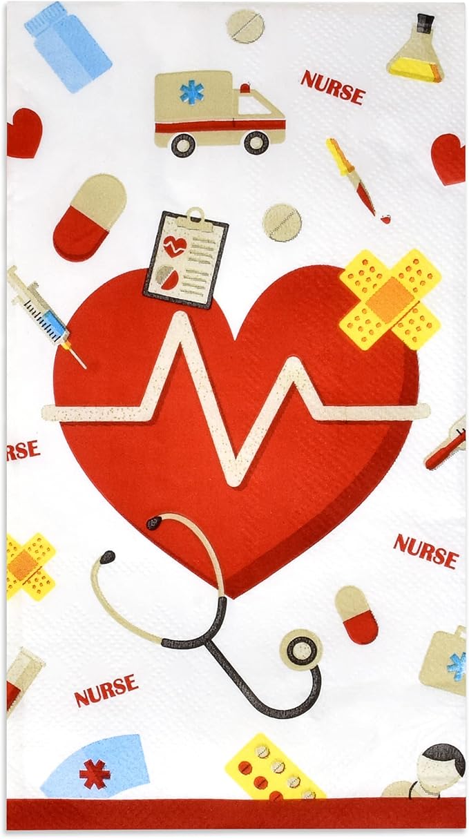 Amazon.com: Gift Boutique 100 Doctor Nurse Guest Napkins Disposable ...