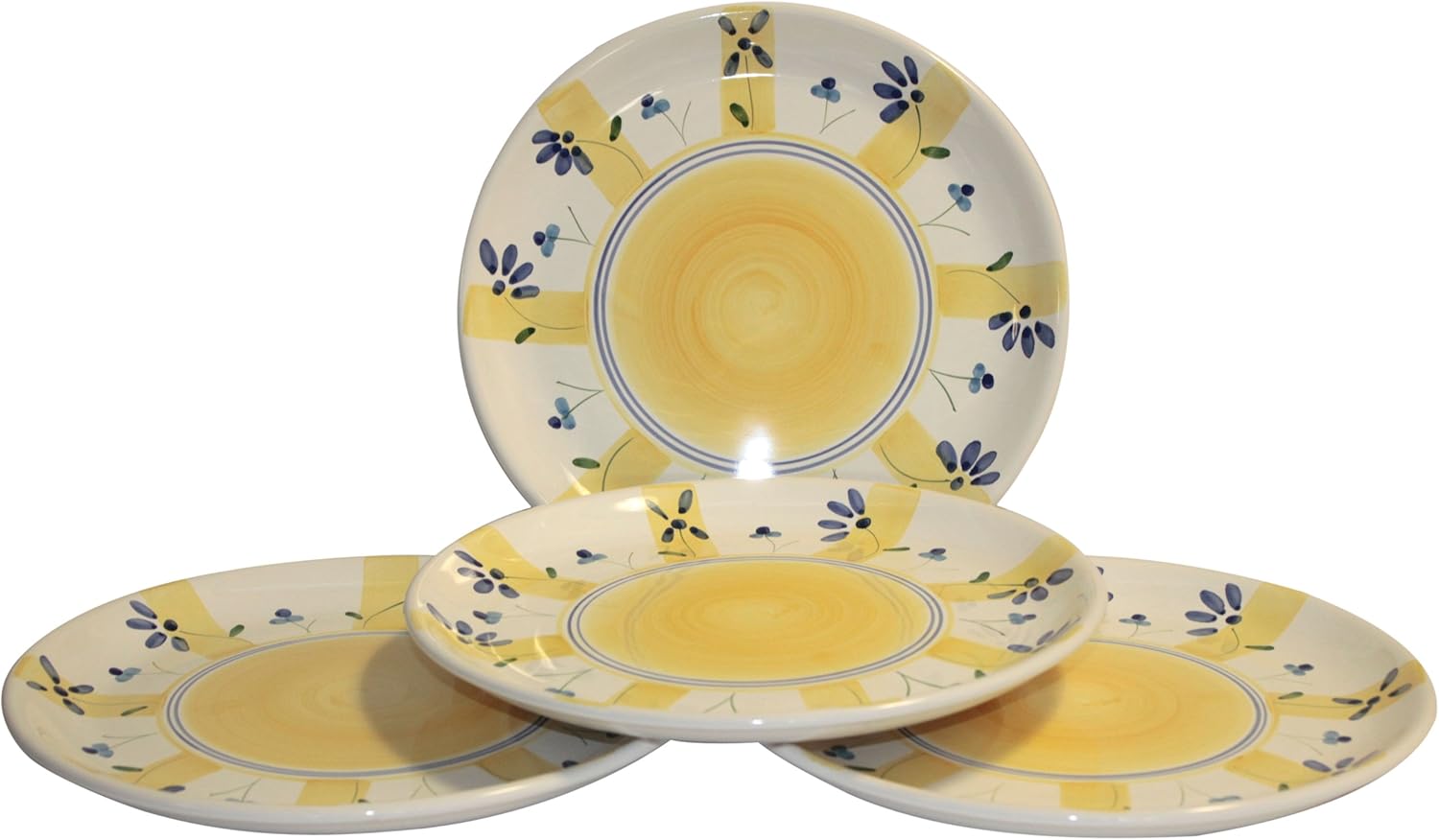 Amazon.com | Caleca Zafferano 4 piece dinner plate set, service for 4 ...