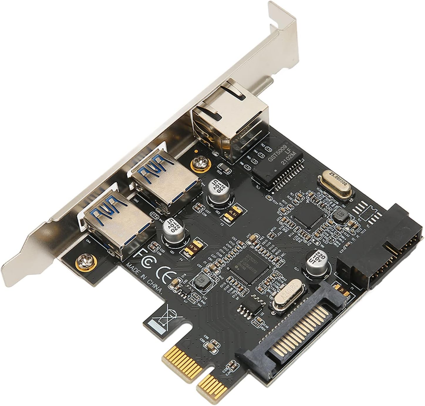 Amazon.co.jp: PCIE - USB3.0 拡張カード、4ポート 5Gbps スーパースピード、USB3.0 SATA、15ピン ...