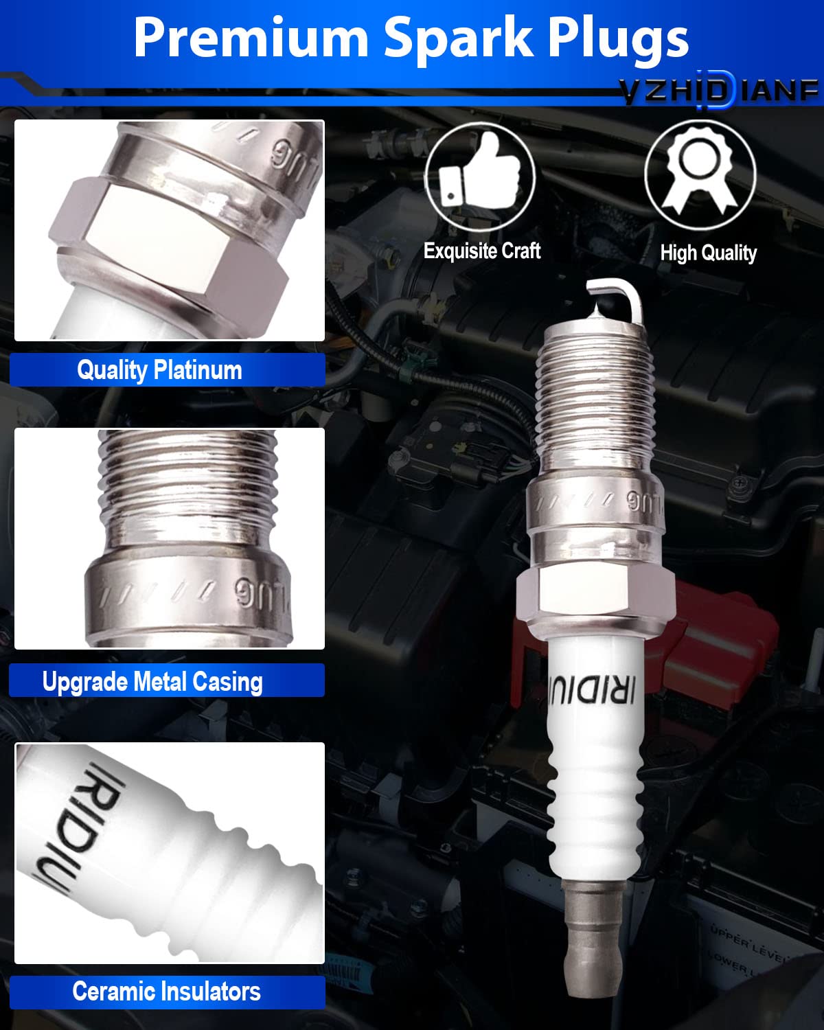 Ignition Coils DG508 and Spark Plugs SP413 Kit 8 Packs Fit for:-Mustang ...