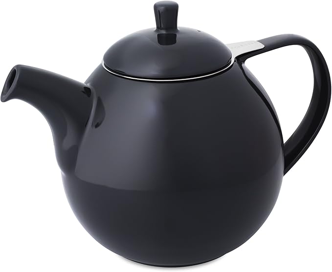 Amazon.com | FORLIFE Curve Teapot with Infuser, 45-Ounce, Black ...