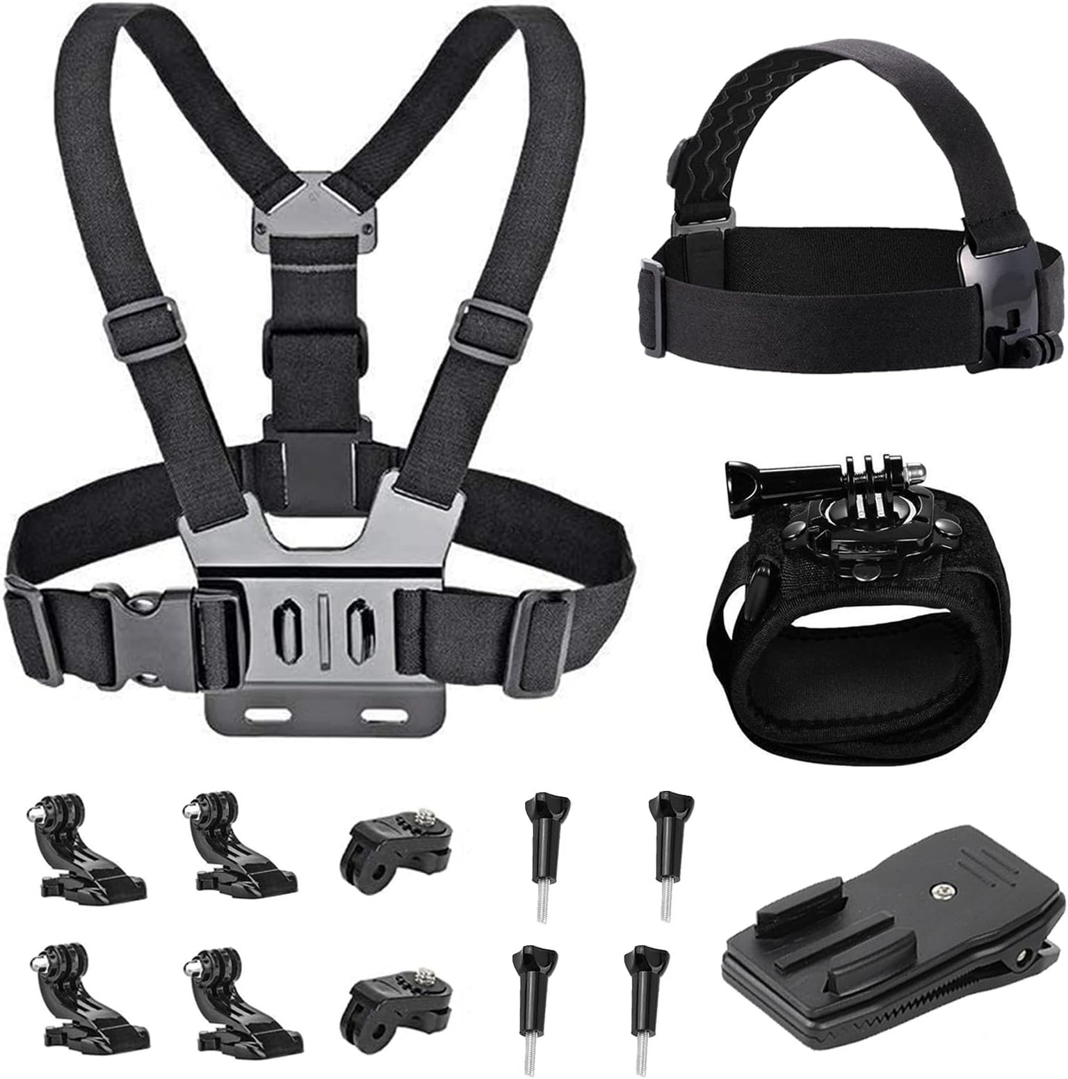 Amazon.com : Head Mount Strap Chest Mount Backpack Clip Wrist Strap ...