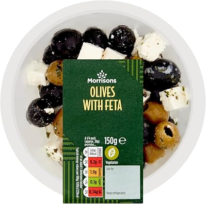 Morrisons Olives with Feta, 150g : Amazon.co.uk: Grocery