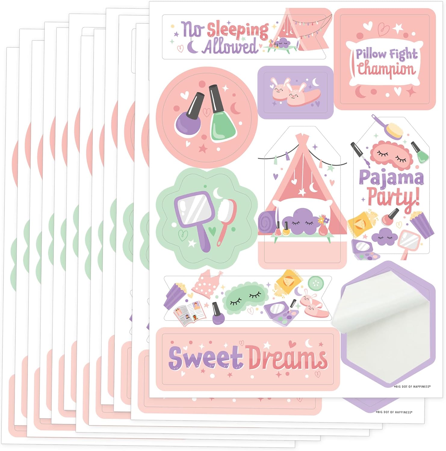 Amazon.com: Big Dot of Happiness Pajama Slumber Party - Girls Sleepover ...