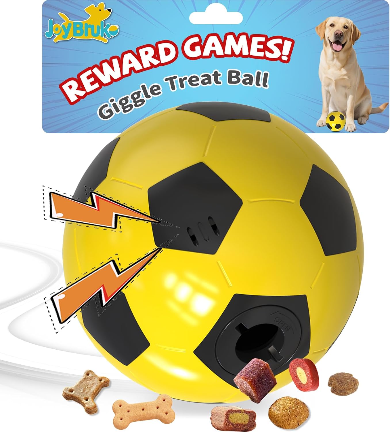 JoyBruko Interactive Dog Toys Treat Dispensers - Giggle Squeaky Dog ...