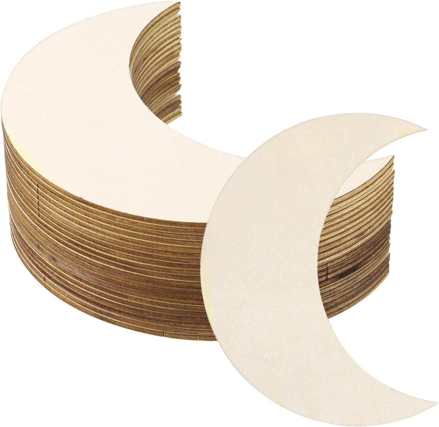 Amazon.com: PATIKIL 5.5"x2" Wooden Moon, 20 Pack Unfinished Wood Moon ...