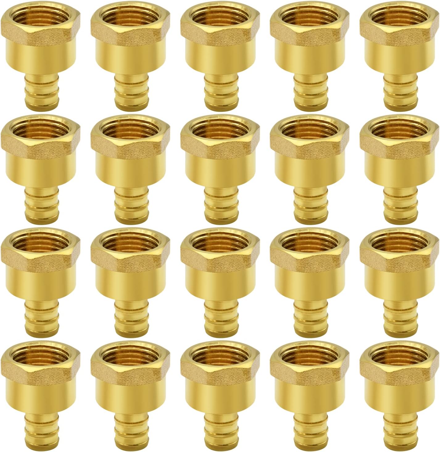 20 Pack PEX 1/2" x 1/2" NPT Female Fittings, PEX 1/2" x 1/2" NPT Female ...