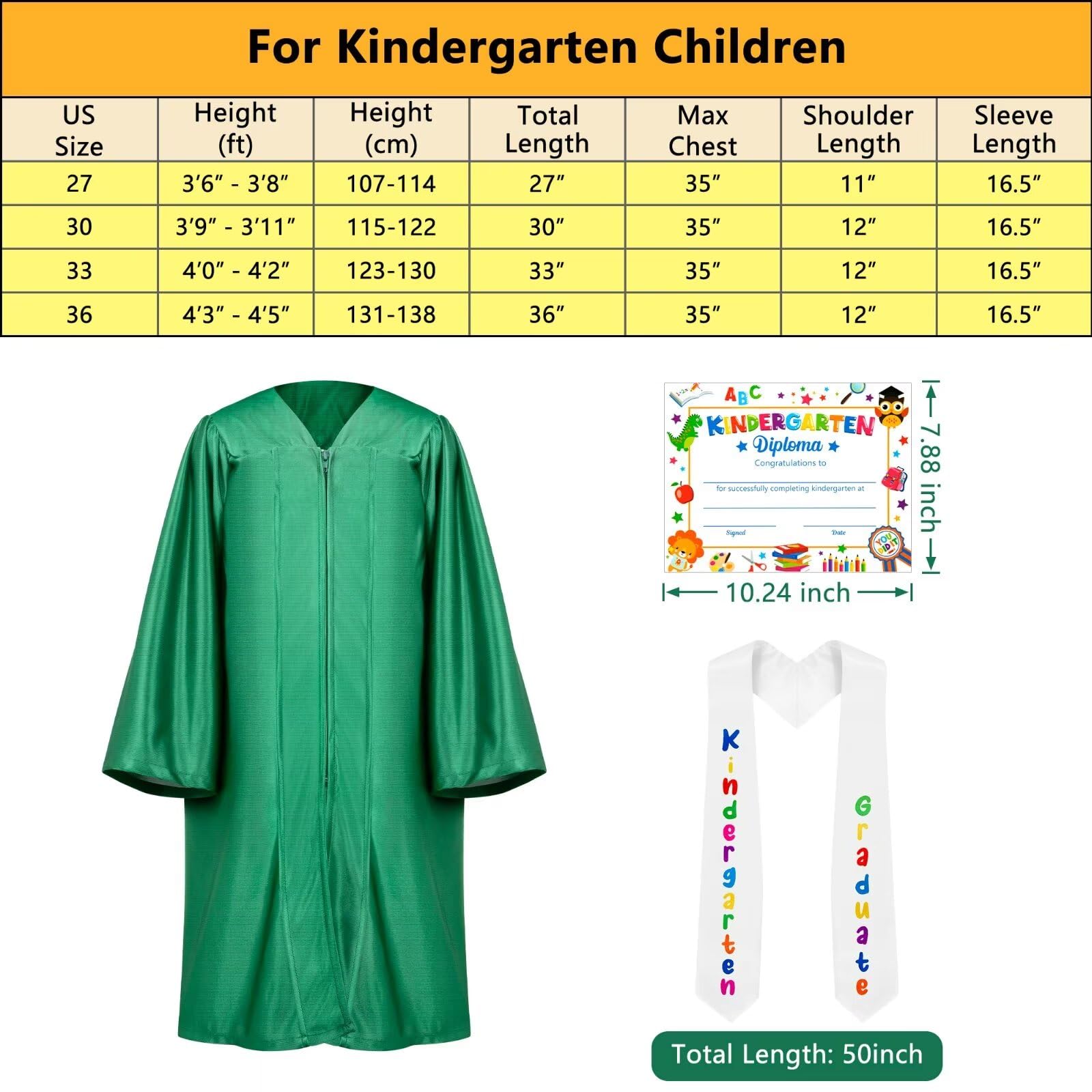 Snapklik.com : QZYL Kindergarten Graduation Cap And Gown, Unisex ...