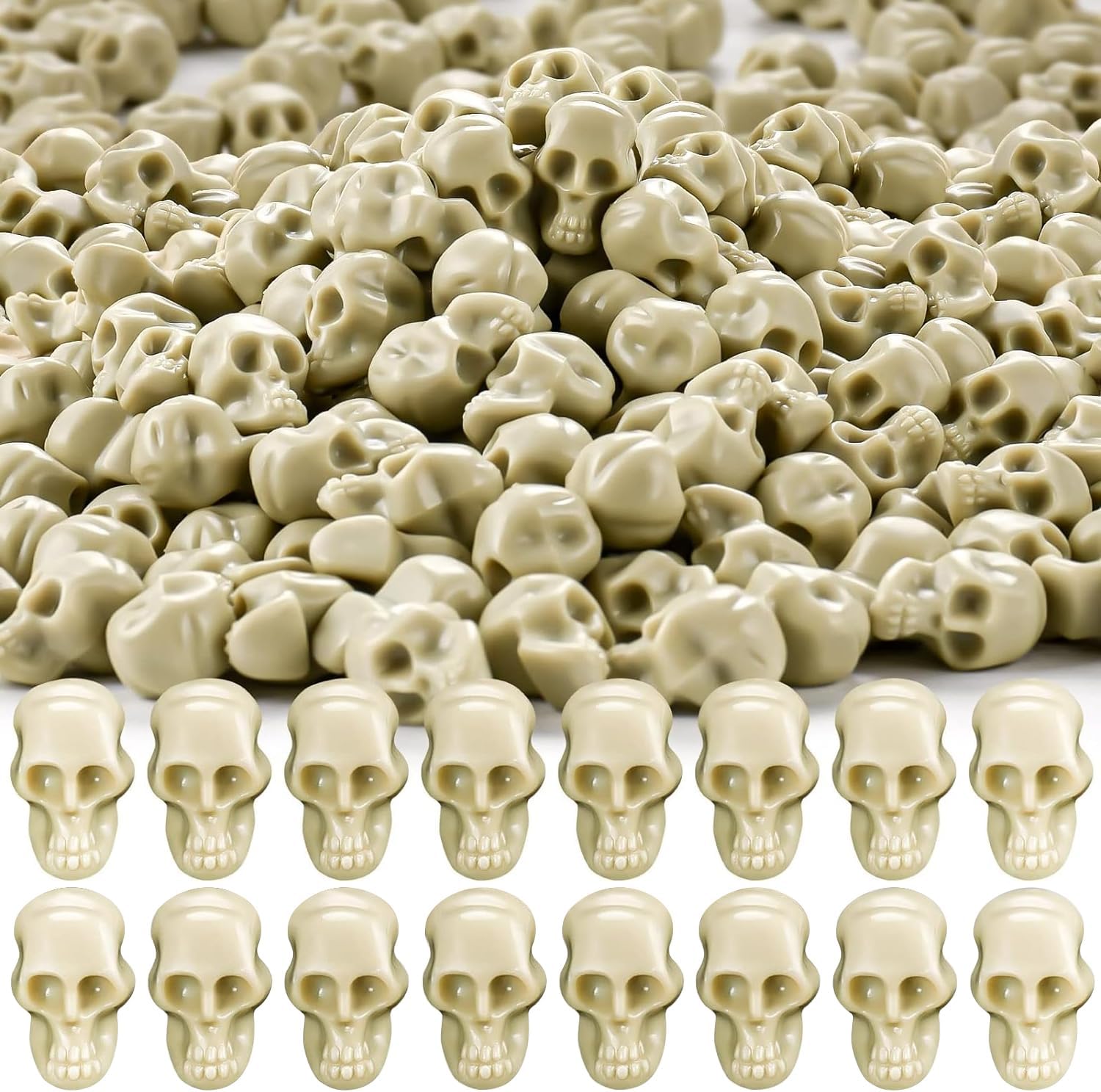 Amazon.com: IAIHBBLY 150 Pcs Halloween Mini Skull Heads,Plastic ...
