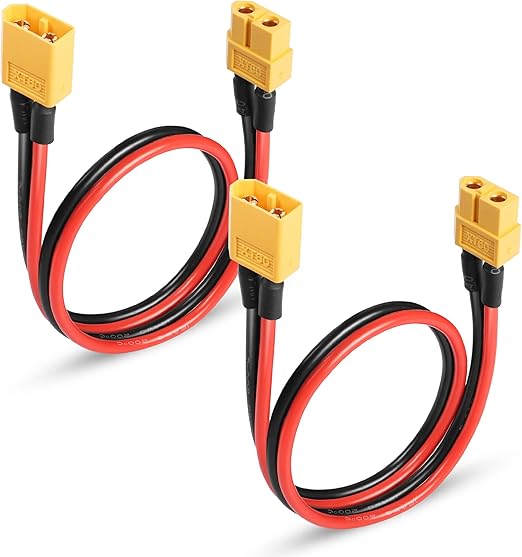 Amazon.com: YAODHAOD XT60 Plug Extension Cable 12AWG 50CM Silicone Wire ...