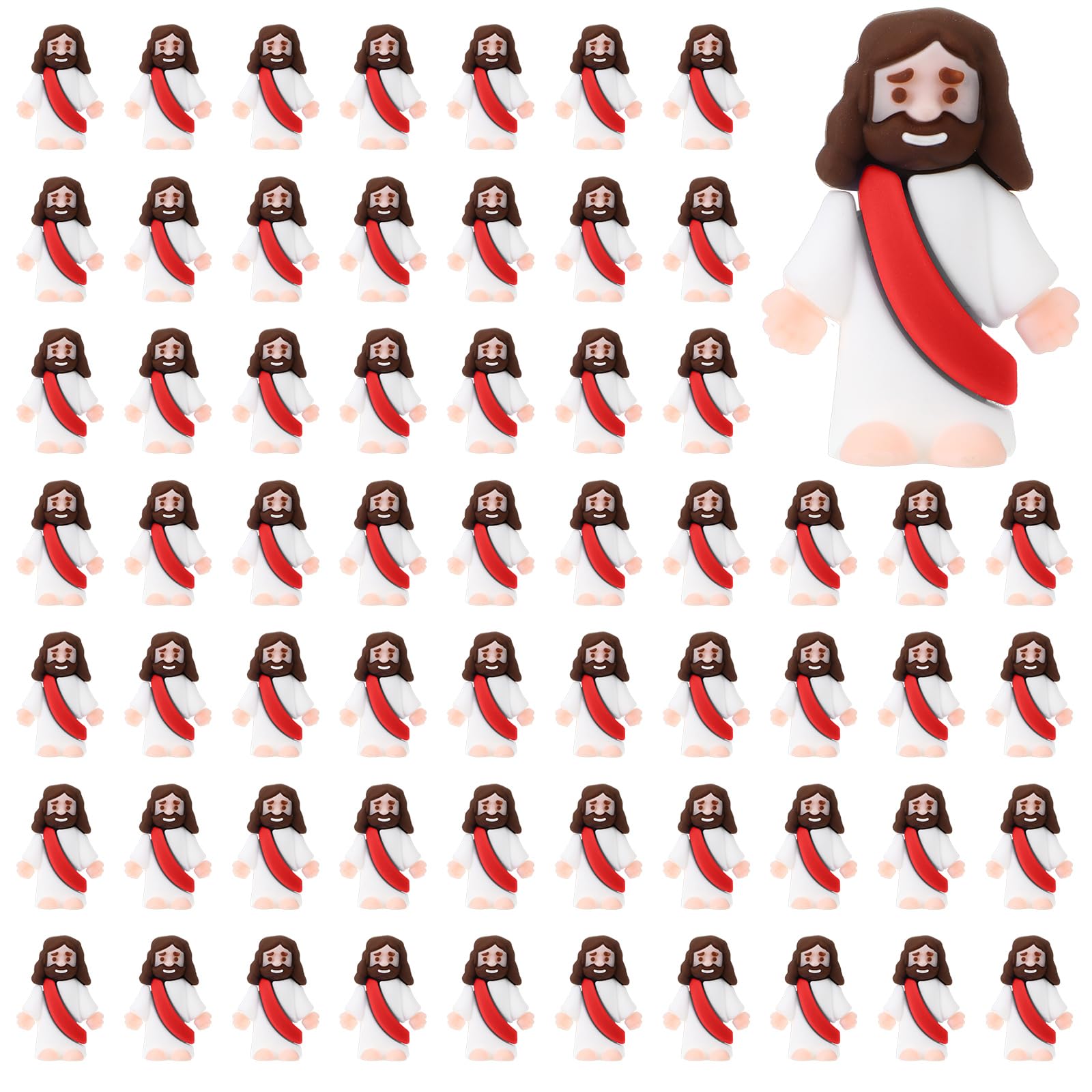 Amazon.com: Bememo 100 Pcs Jesus Toys Original Design Mini Rubber ...