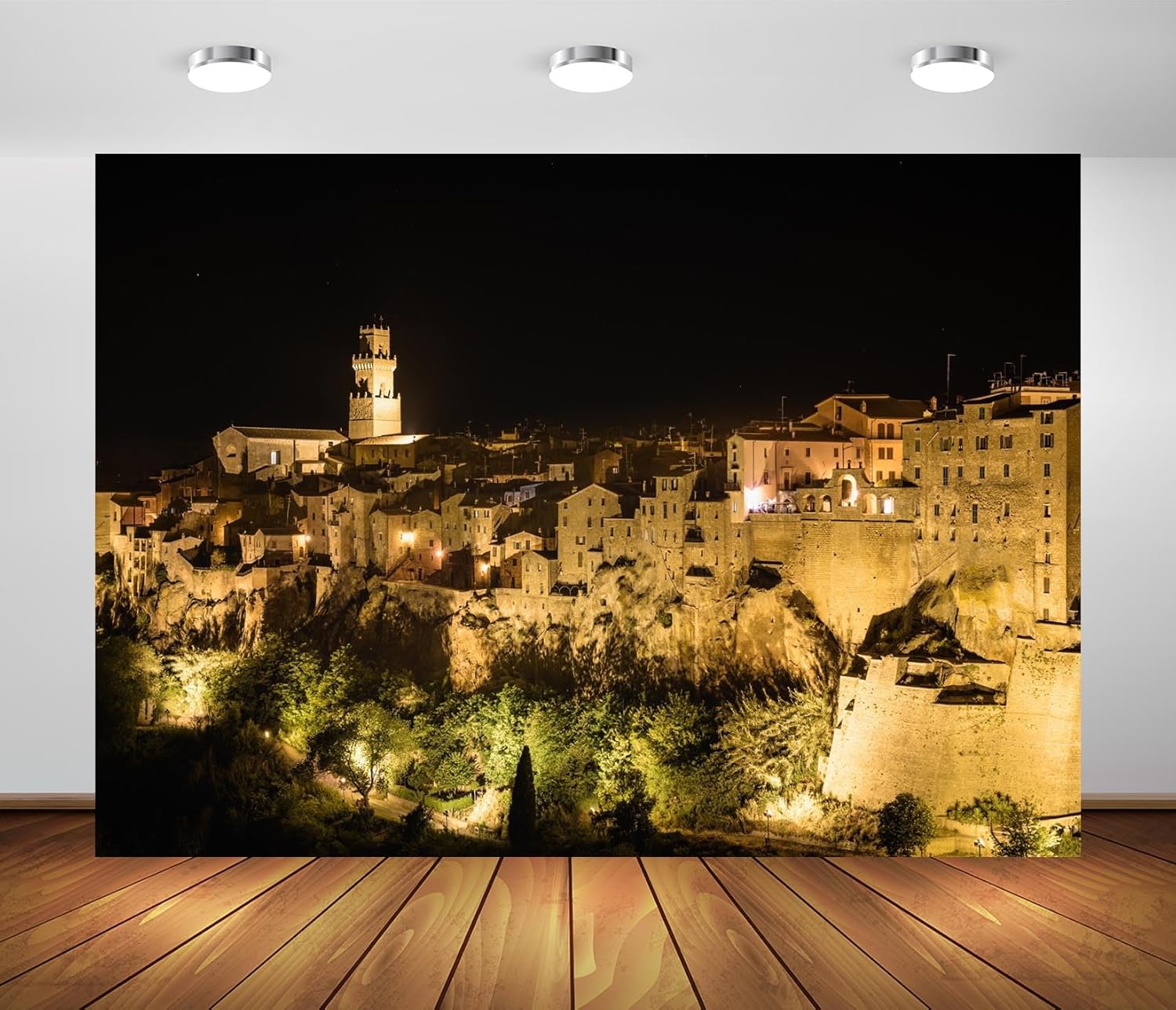 Amazon.com : BELECO 5x3ft Fabric The Old City Jerusalem at Night ...
