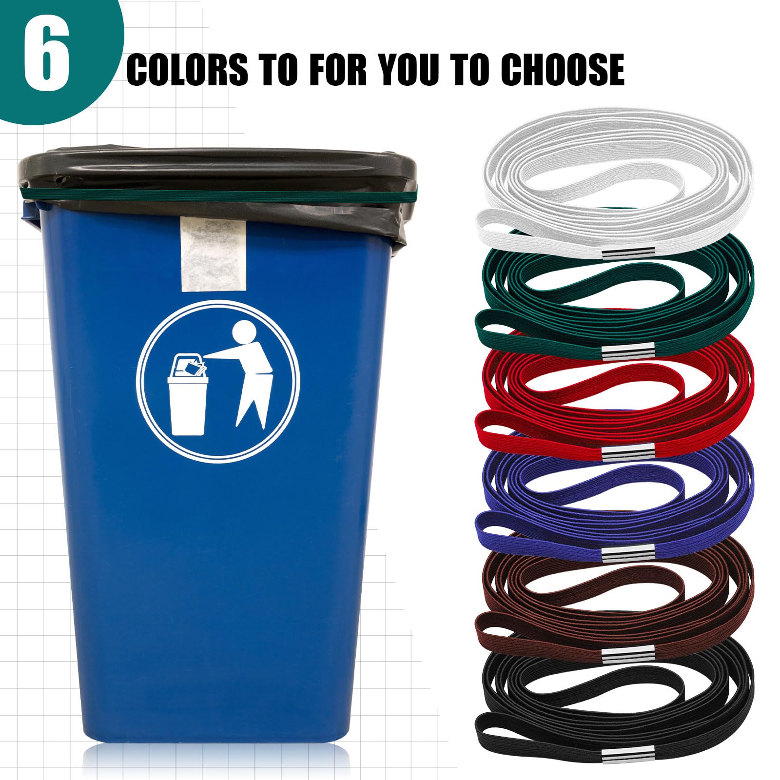 Snapklik.com : Riakrum 6 Pieces Trash Can Rubber Bands Large Rubber ...