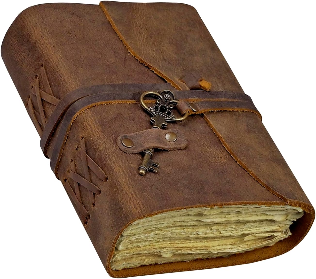 Amazon.com : Foja Handicraft Leather Journal - Antique Handmade Deckle ...