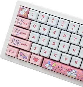Cmokifuly Rabbit Anime Keycaps,135 Keys XDA Profile Keycaps Custom Cute ...
