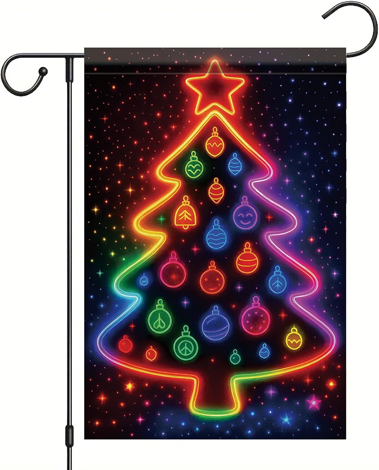 Amazon.com : Saoplasa Christmas Tree Garden Flag 12x18 Inch Colorful ...